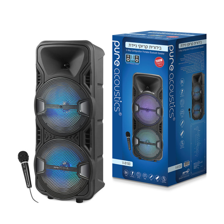 בידורית קריוקי ניידת PURE ACOUSTICS 1500W - deal2day דיל להיום , דיל ...